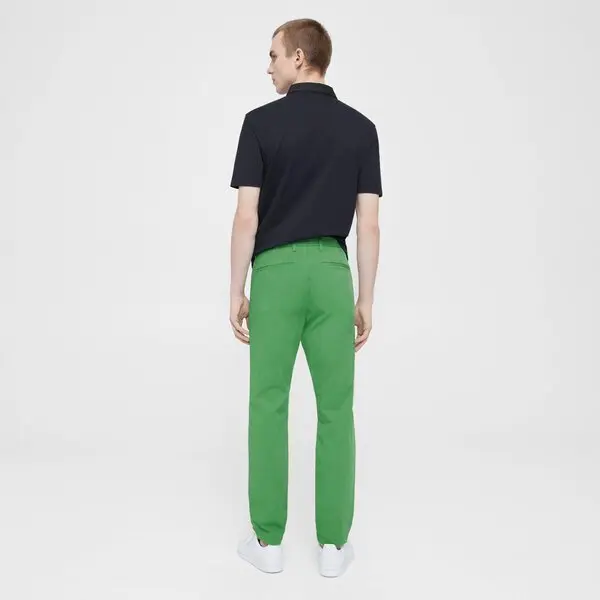 Theory Classic-fit Pant In Organic Cotton - Jade Green