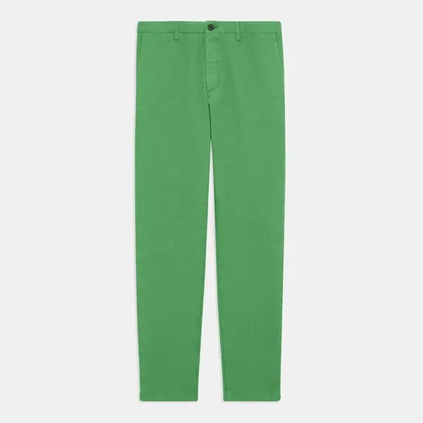 Theory Classic-fit Pant In Organic Cotton - Jade Green