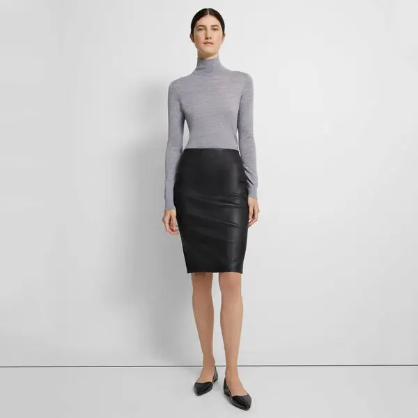 Jupe En Cuir Theory - Noire, Style Mini - Neuve Avec étiquettes - Taille Unique (voir Description Vendeur)
