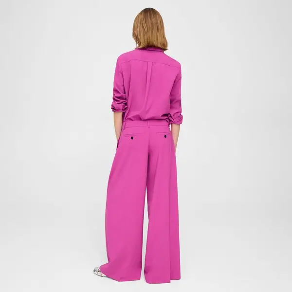 Theory Pleated Good Wool Pant - Carnation