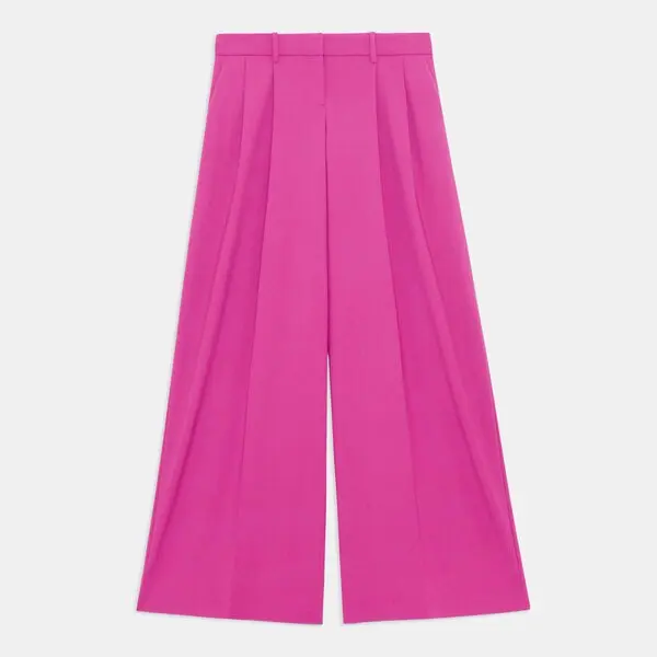 Theory Pleated Good Wool Pant - Carnation