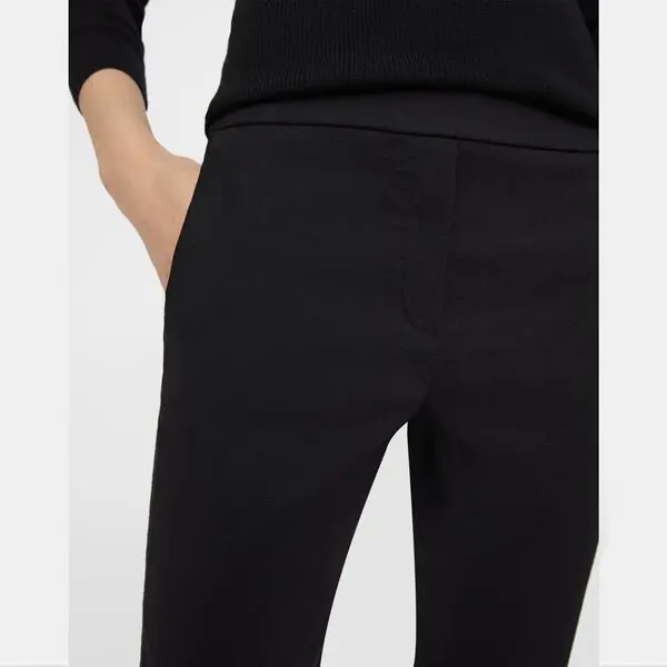 Theory Treeca Pull-on Good Linen Pant - Black