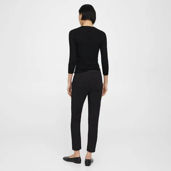 Theory Treeca Pull-on Good Linen Pant - Black