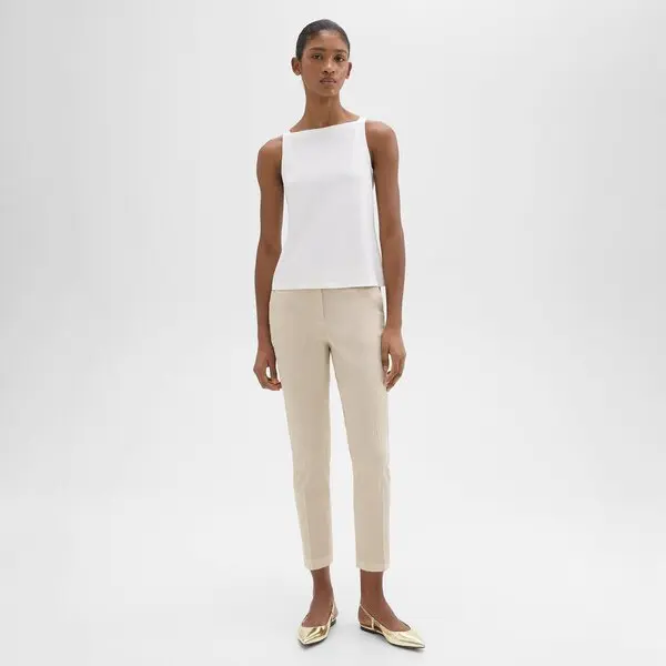 Theory Treeca Pull-on Good Linen Pant - Straw