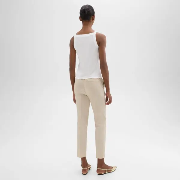 Theory Treeca Pull-on Good Linen Pant - Straw