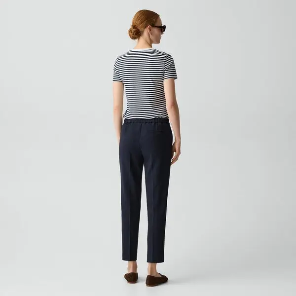 Theory Treeca Pull-on Pant In Admiral Crepe - Midnight Navy