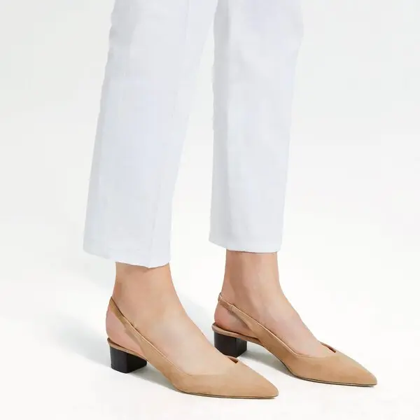 Theory Suede Slingback With Block Heel