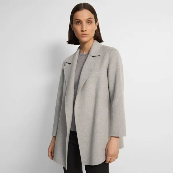Theory Clairene Double-face Wool-cashmere Jacket - Melange Grey