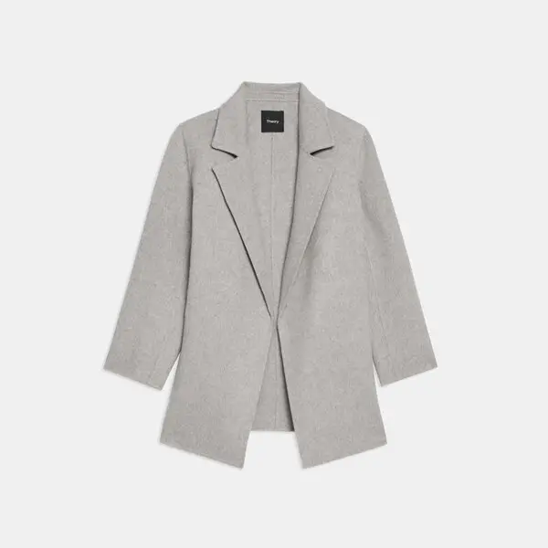 Theory Clairene Double-face Wool-cashmere Jacket - Melange Grey