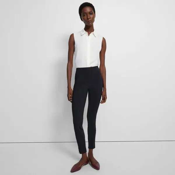 Theory Seamed Slit Legging In Precision Ponte