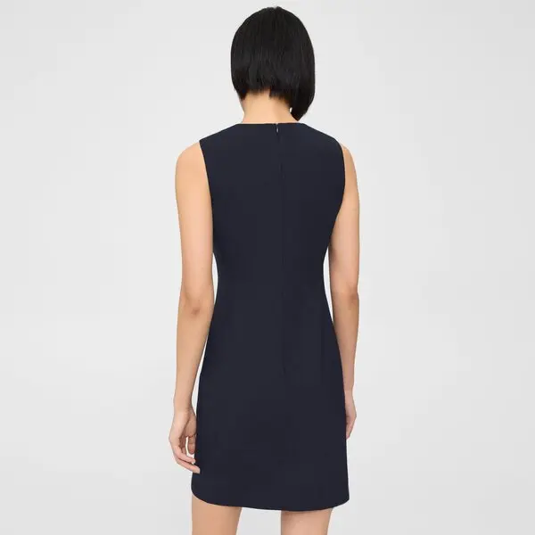 Theory Sleeveless Fitted Good Wool Dress - Nocturne Navy