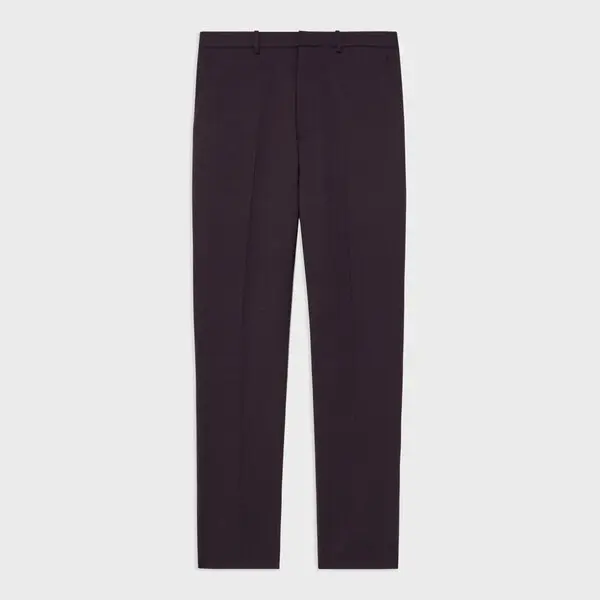Theory Tapered Wool Gabardine Trouser - Aubergine
