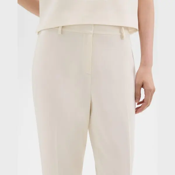 Theory Treeca Full Length Pants In Admiral Crepe - Rice
