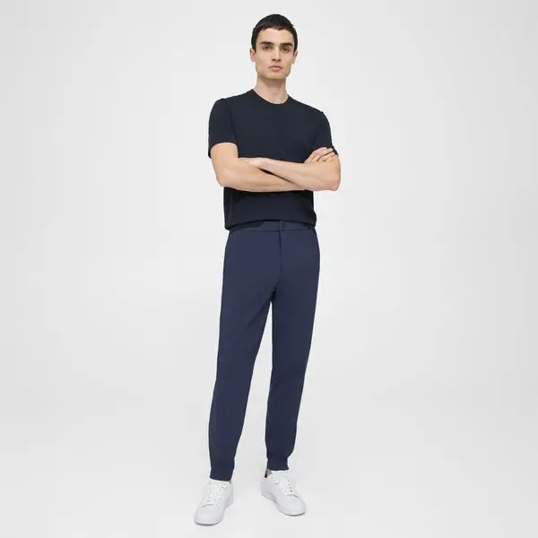Theory Terrance Pant In Printed Precision Ponte - New Klein Blue Multi