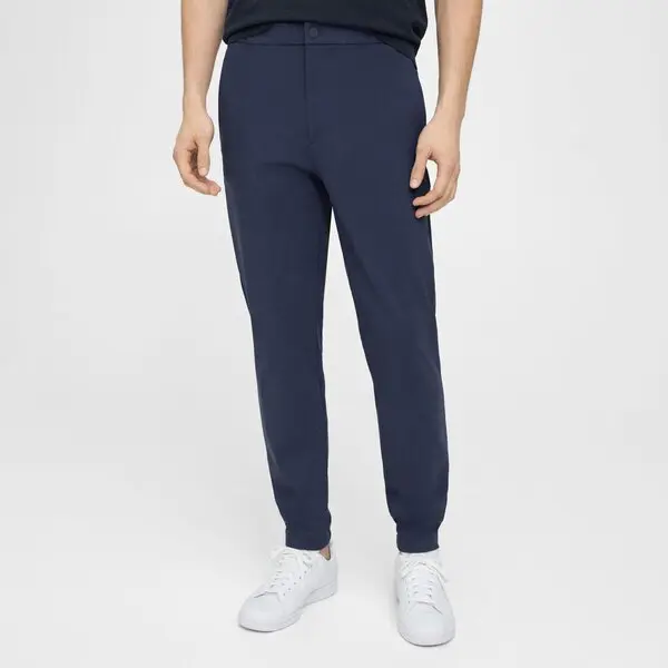 Theory Terrance Pant In Printed Precision Ponte - New Klein Blue Multi