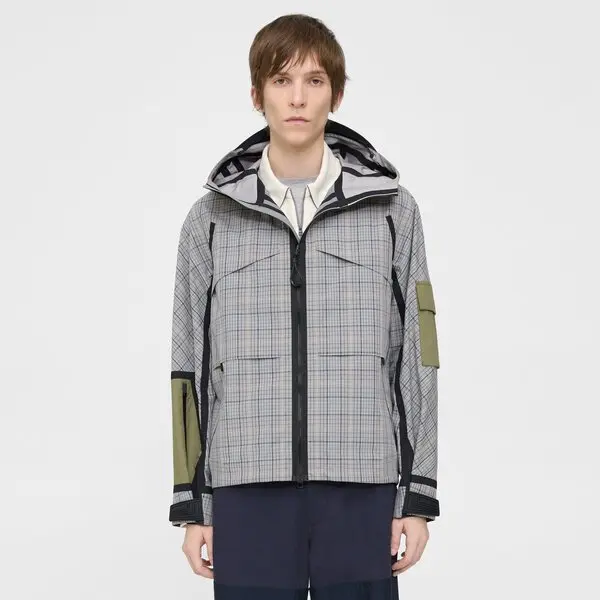 Theory Cotton Check Jacket