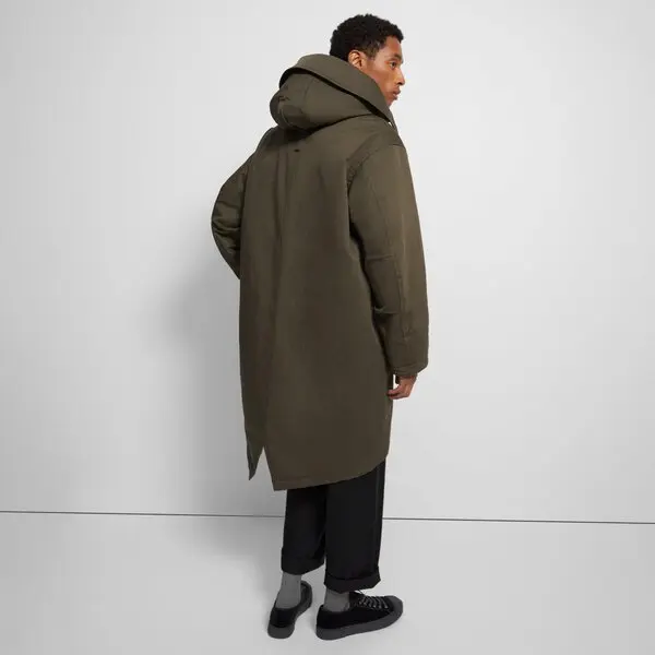 Theory Hooded Cotton Parka In Army - 60% Off | Editorialist