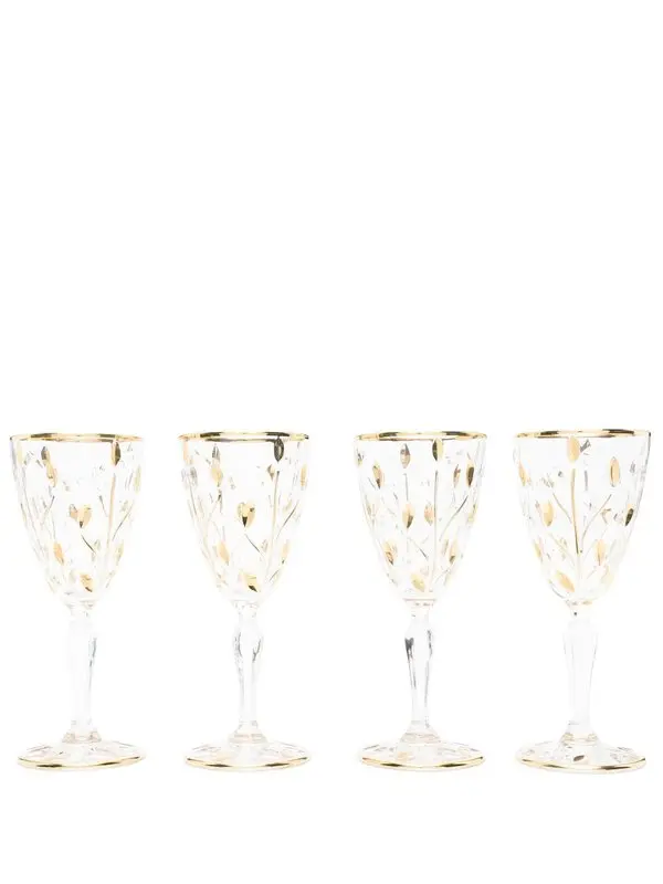 LES-OTTOMANS Crystal Goblet Glasses - Neutrals