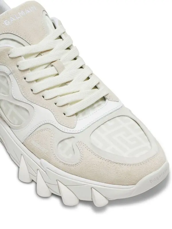 Balmain B-east Monogram Sneakers - Neutrals