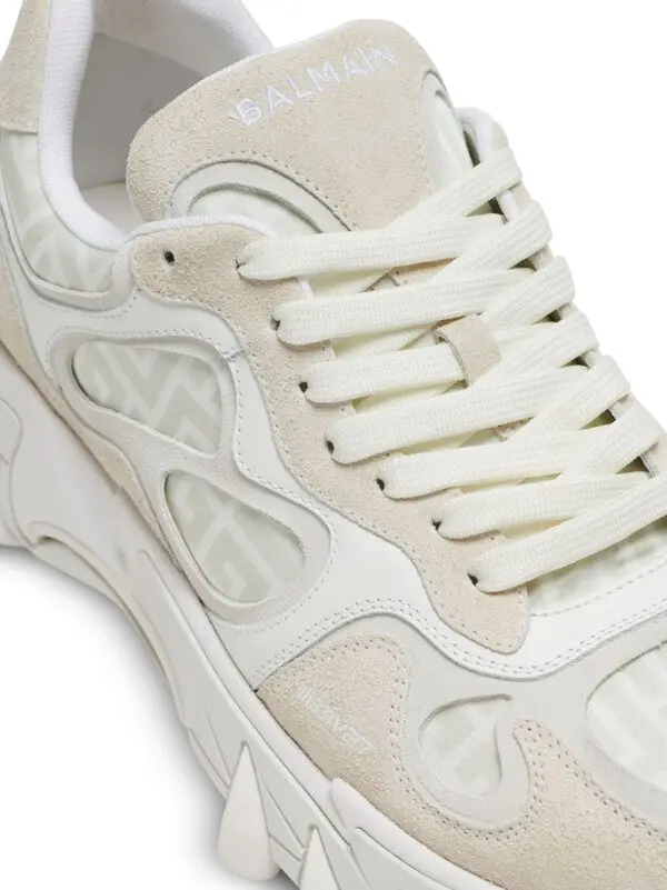 Balmain B-east Monogram Sneakers - Neutrals