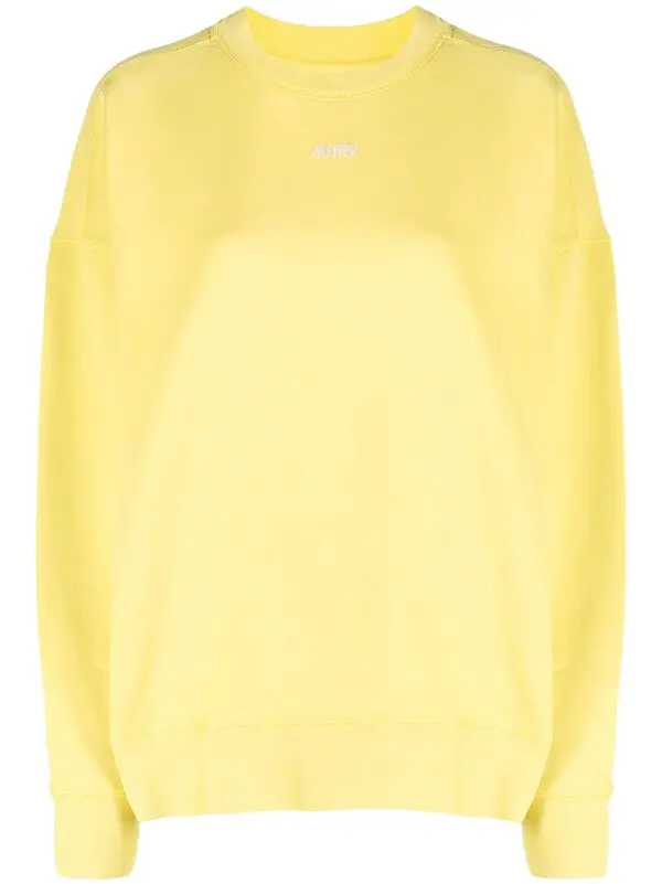AUTRY Logo-print Cotton Jumper - Yellow