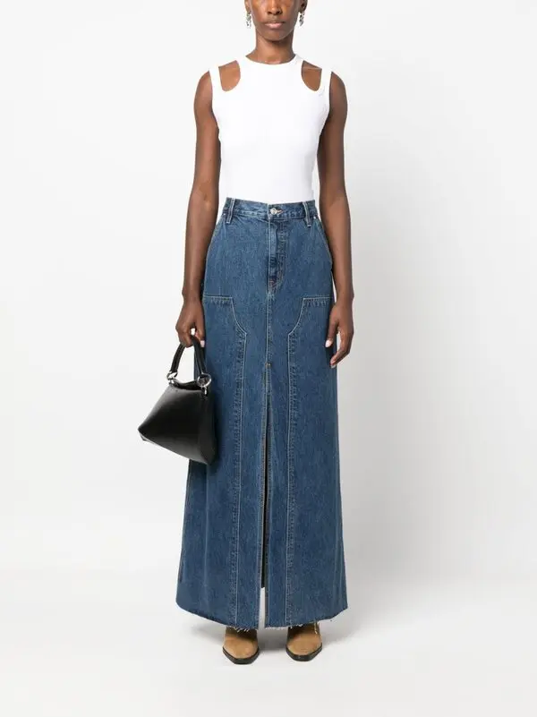 SLVRLAKE High-waist Denim Maxi Skirt