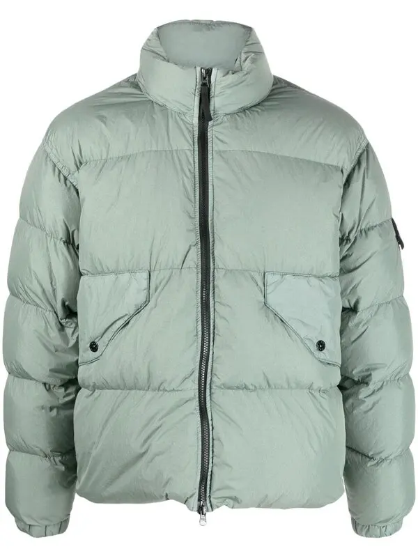 Stone Island Crinkle Reps Puffer Jacket - Green