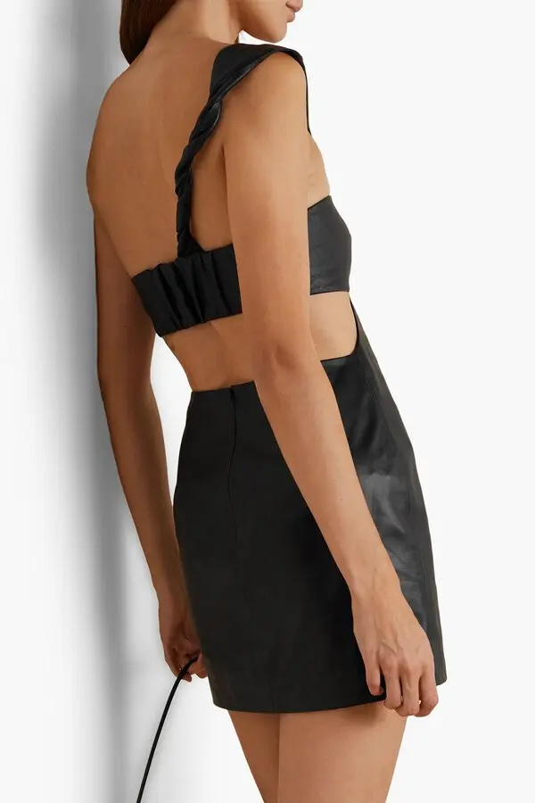 Zeynep ArAy Bustier Leather Mini Dress - Black - 70% Off | Editorialist