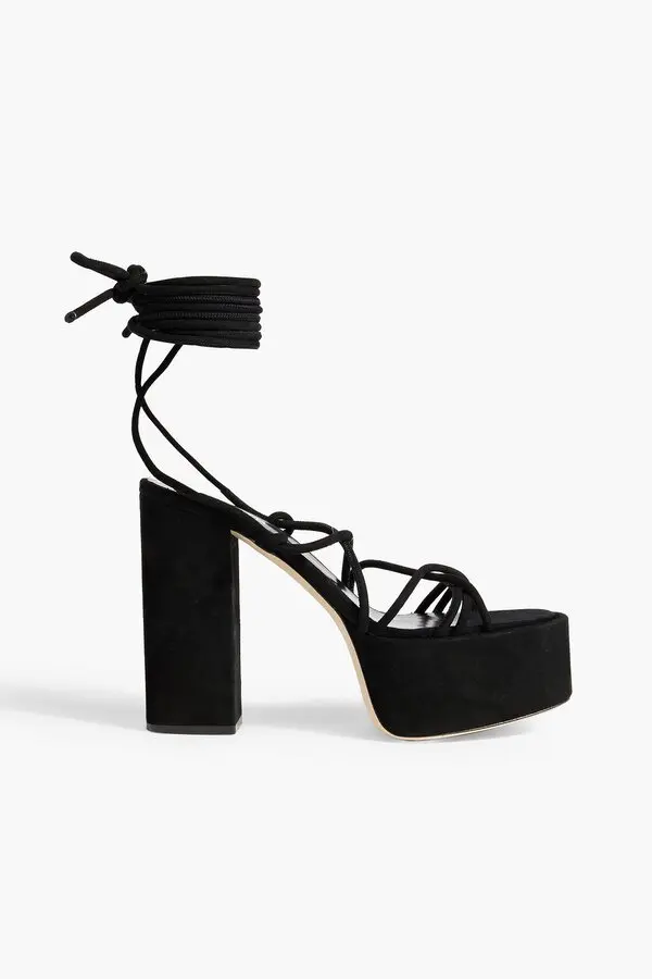 Paris Texas Malena 130 Suede Platform Sandals - Black