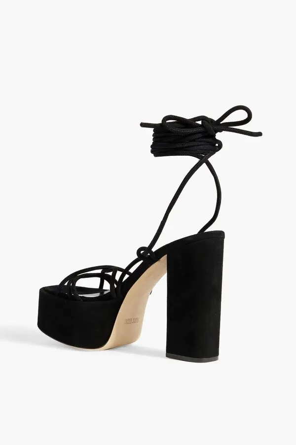 Paris Texas Malena 130 Suede Platform Sandals - Black