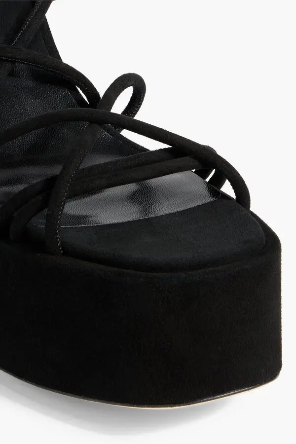 Paris Texas Malena 130 Suede Platform Sandals - Black