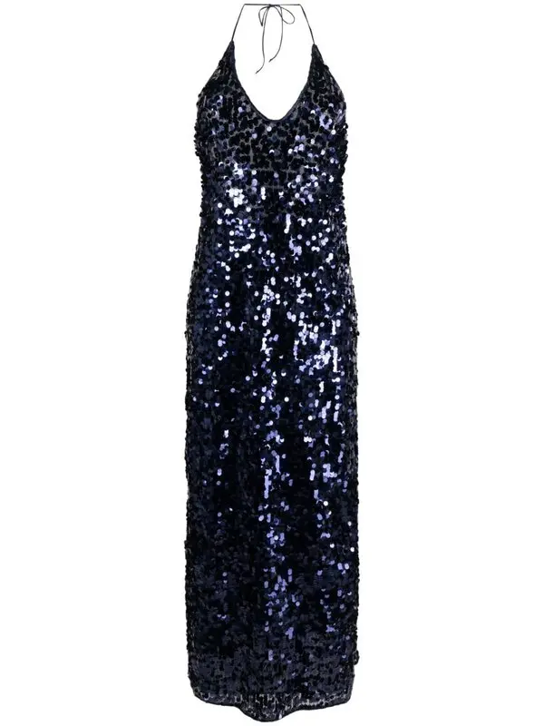 Oseree Sequinned Halterneck Dress