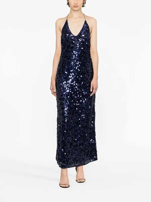 Oseree Sequinned Halterneck Dress
