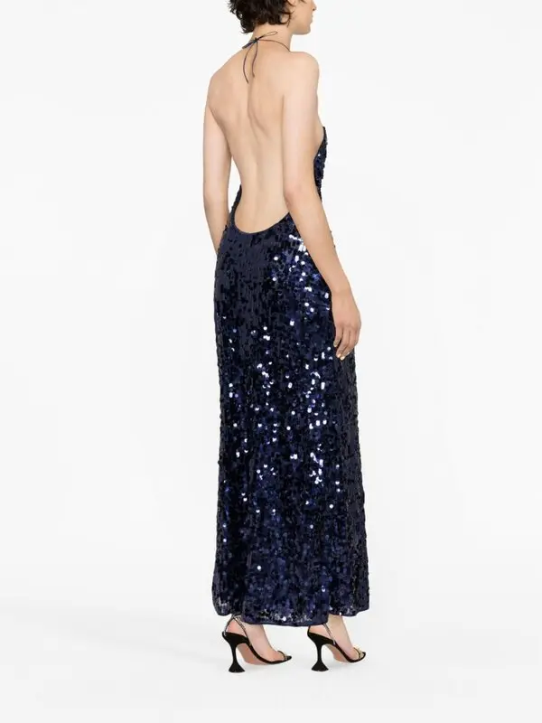 Oseree Sequinned Halterneck Dress
