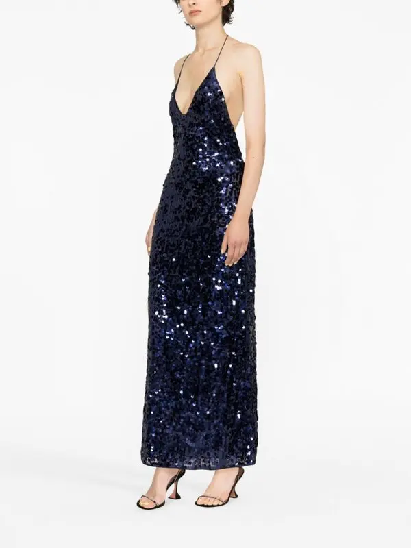 Oseree Sequinned Halterneck Dress