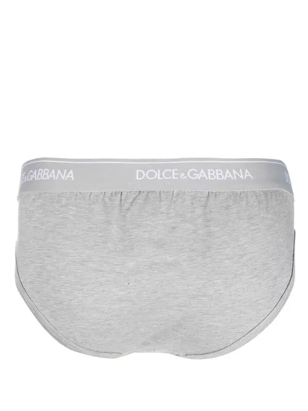 Dolce & Gabbana Logo-waistband Cotton-blend Brief - Grey