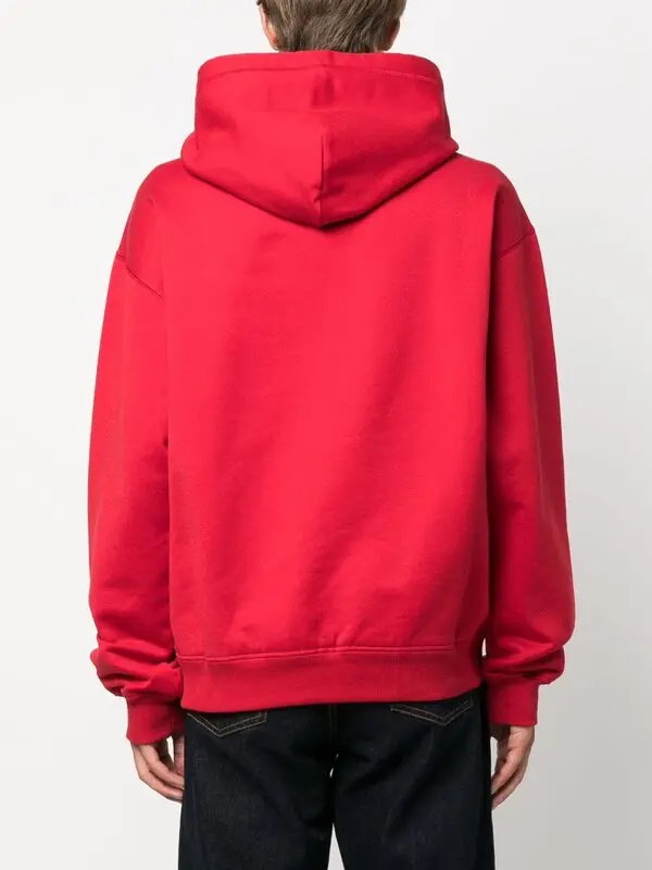 Dolce & Gabbana Logo-plaque Cotton Hoodie - Red