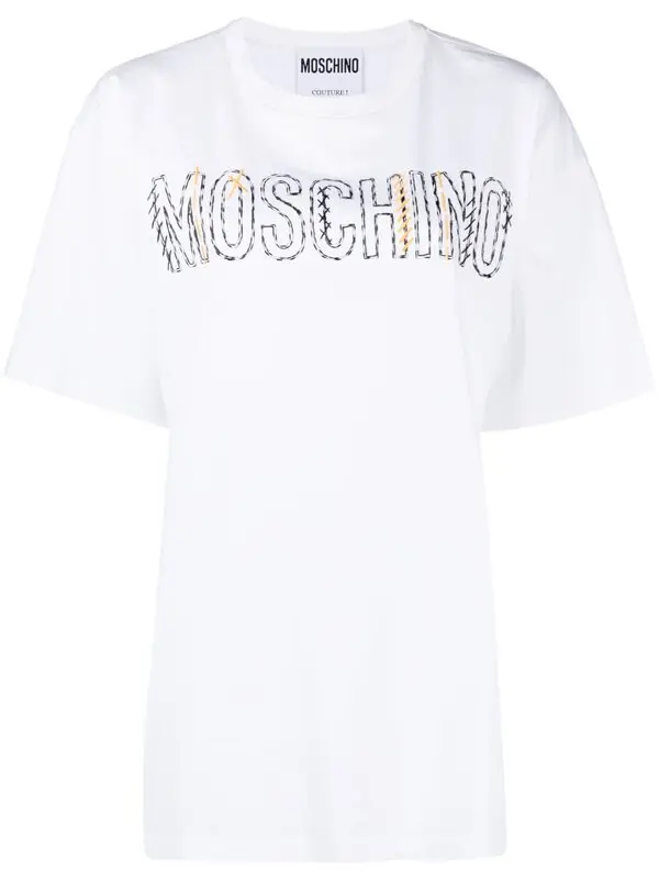 Moschino Embroidered Logo T-shirt - White