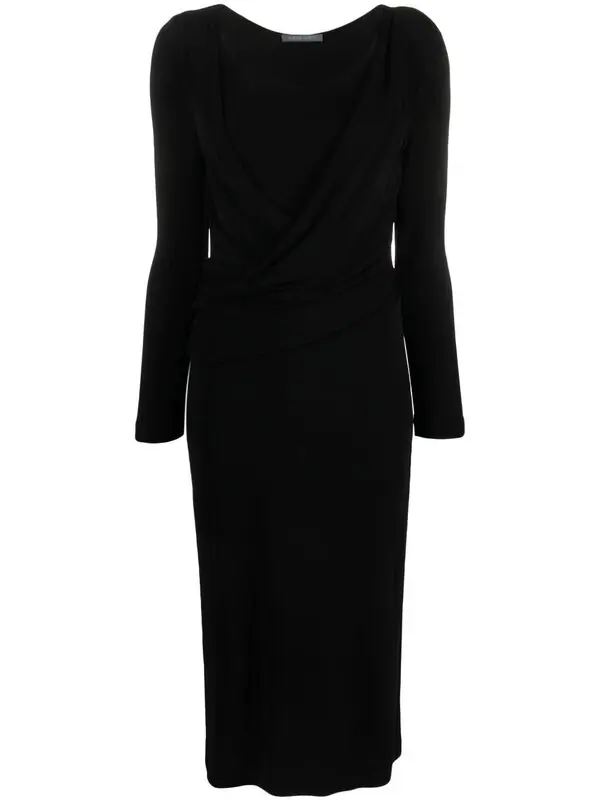 Alberta Ferretti Draped Midi Dress