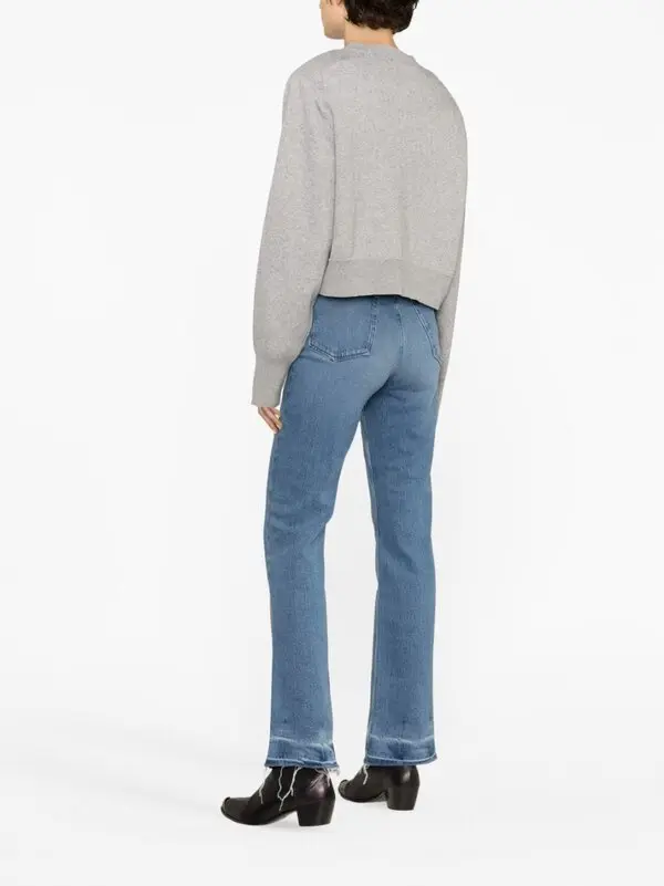 ROTATE BY BIRGER CHRISTENSEN Embellished Organic Cotton Sweatshirt - Grey