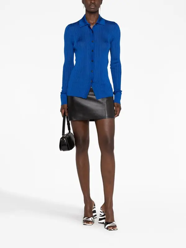 TOM FORD Ribbed Polo Collar Cardigan