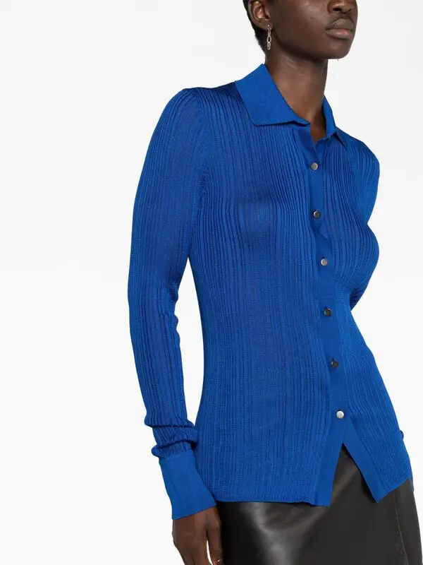 TOM FORD Ribbed Polo Collar Cardigan