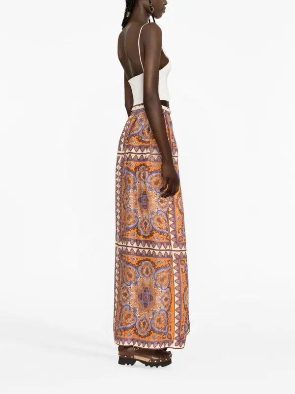 Zimmermann Halcyon Paisley-print Linen Maxi Skirt