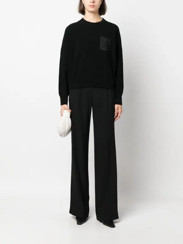 Alberta Ferretti Tailored-cut Wide-leg Trousers - Black