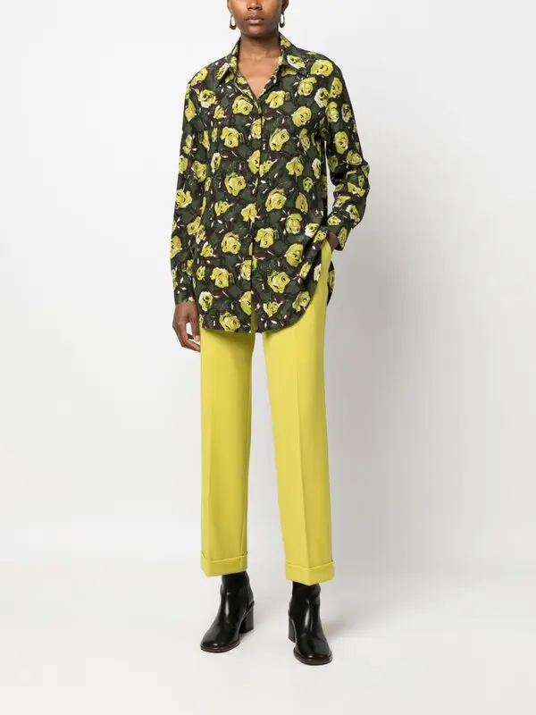 P.a.r.o.s.h Floral Print Silk Shirt