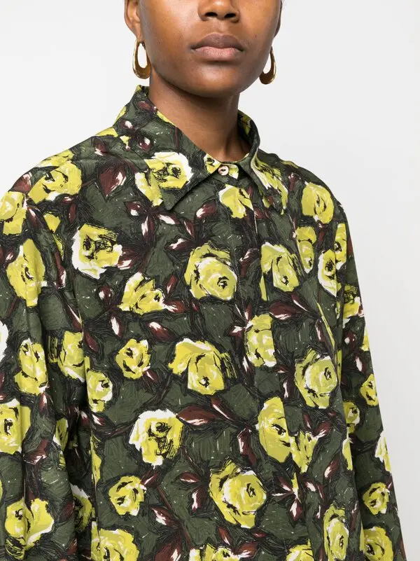 P.a.r.o.s.h Floral Print Silk Shirt