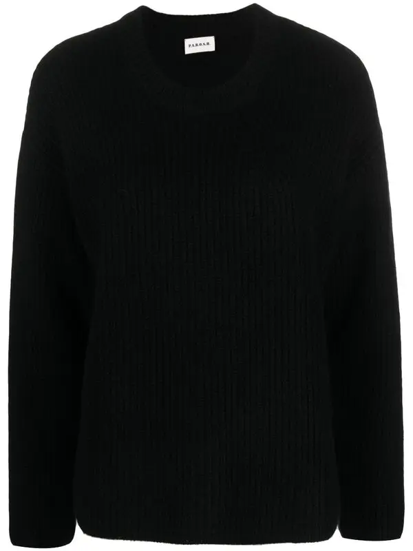 P.a.r.o.s.h Ribbed-knit Cashmere Sweatshirt - Black
