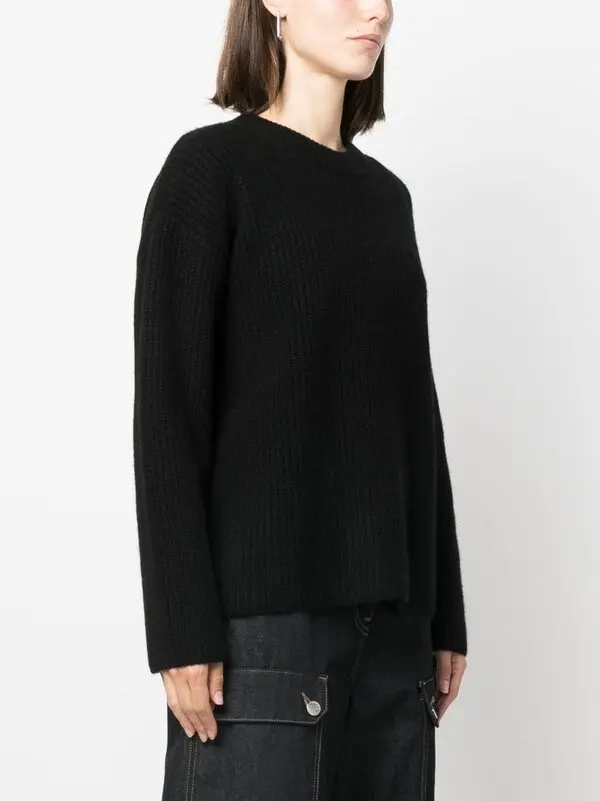 P.a.r.o.s.h Ribbed-knit Cashmere Sweatshirt - Black
