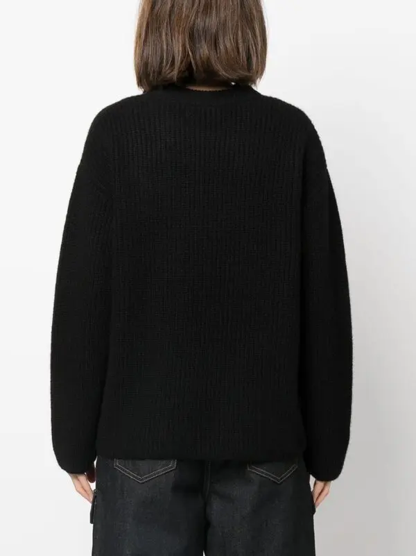 P.a.r.o.s.h Ribbed-knit Cashmere Sweatshirt - Black