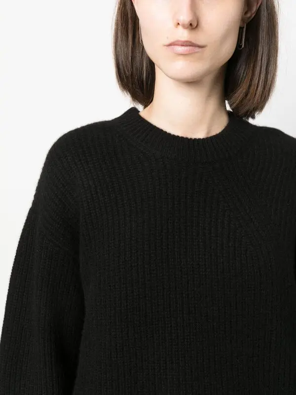 P.a.r.o.s.h Ribbed-knit Cashmere Sweatshirt - Black